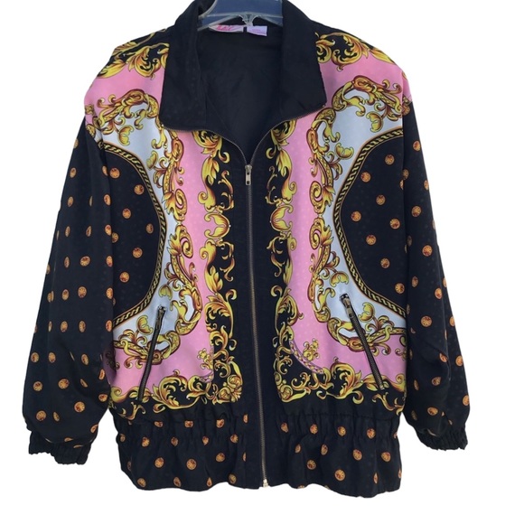 Vintage | Jackets & Coats | 8s90s Rare Vintage Jacket Versace Vibes Xl | Poshmark